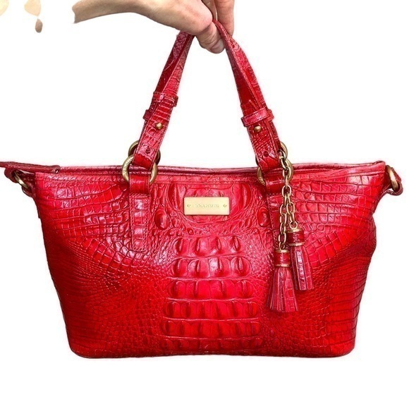 Brahmin | Bags | Brahmin Red Melbourne Two Way Zipper Tote Bag | Poshmark